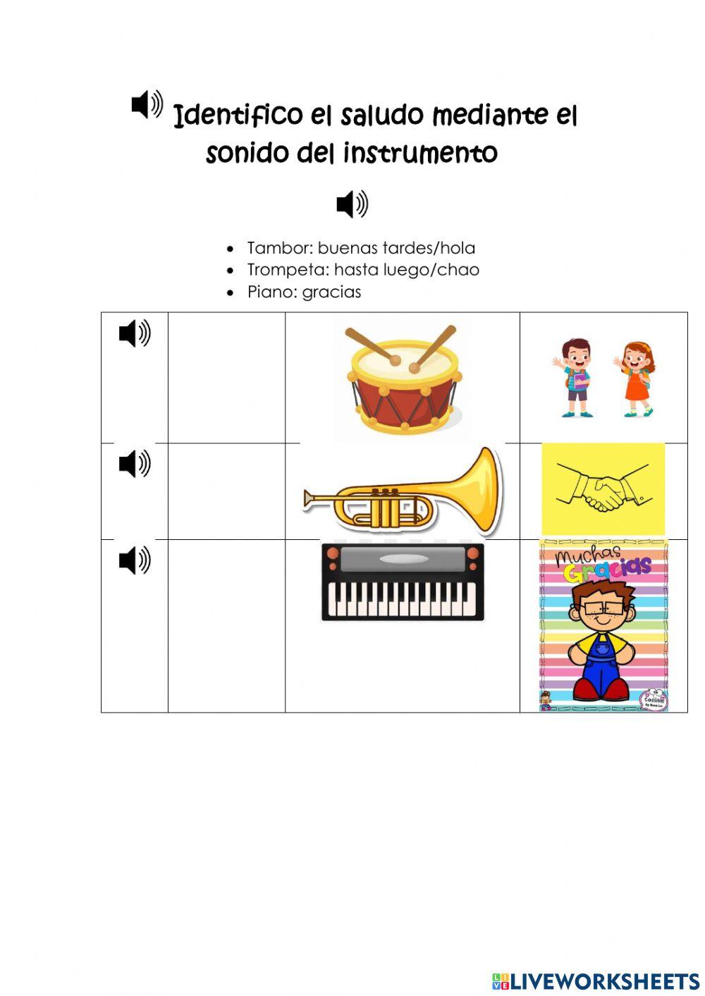 Saluda con ritmo worksheet | Live Worksheets