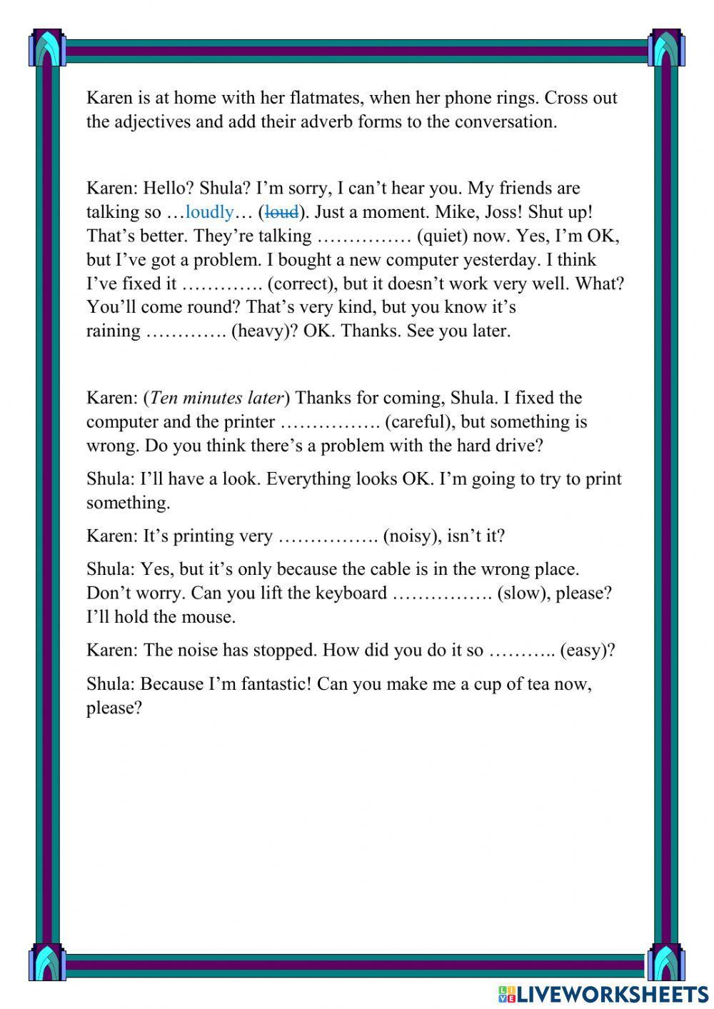 7108904 | Adverbs of manner | P_lessani | LiveWorksheets