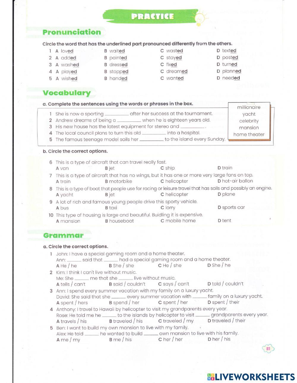 Unit7-Part2 worksheet | Live Worksheets