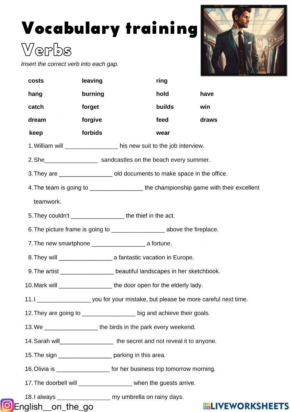 Verbs online exercise for int | Live Worksheets
