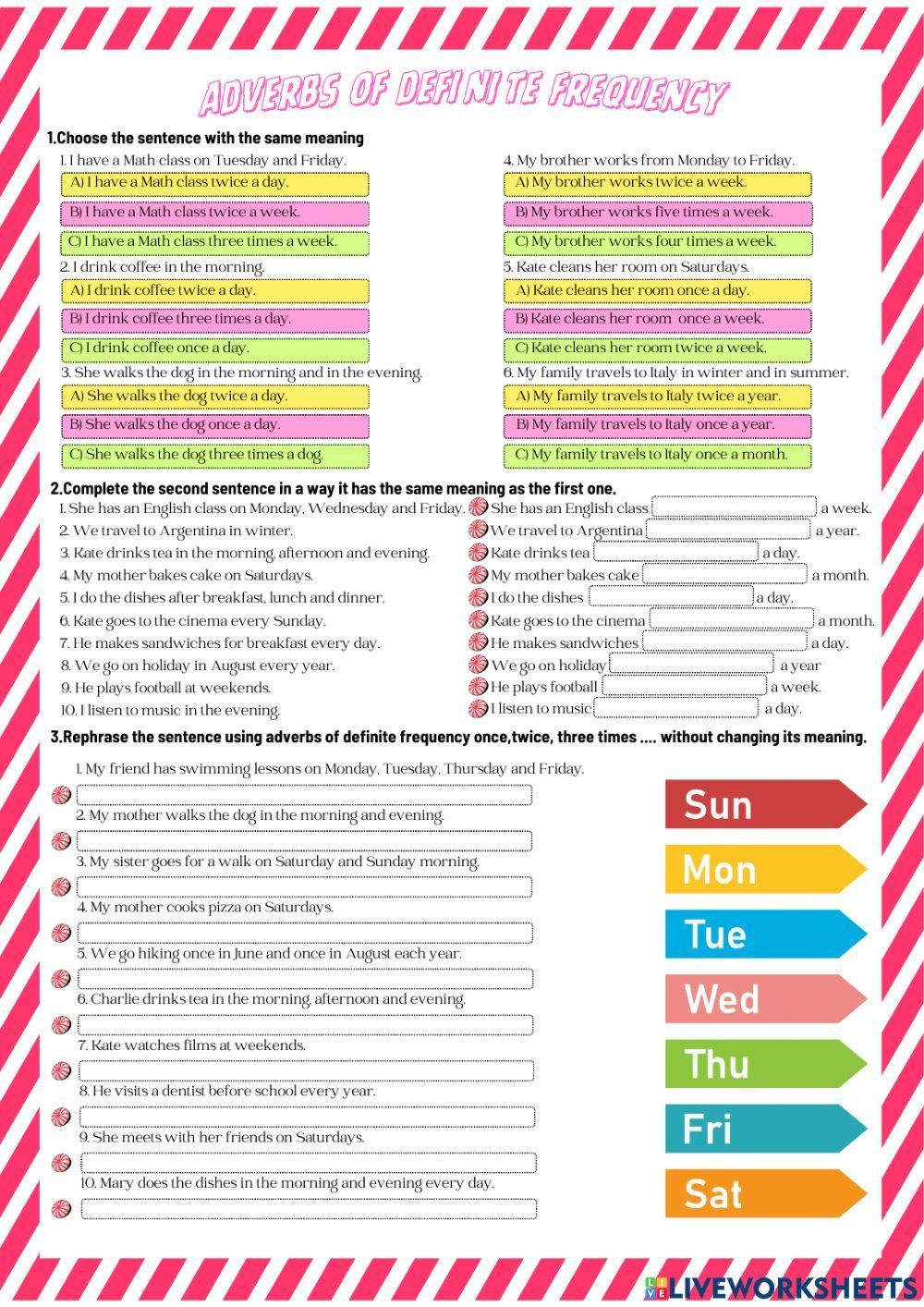 7108990 | Adverbs of definitie frequence (once, twice,