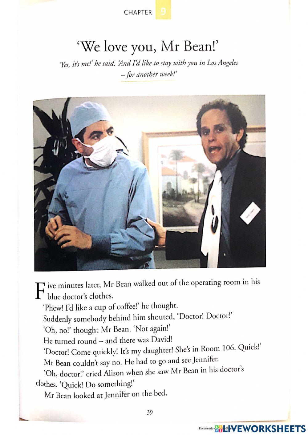 Mr. Bean Chapter 8-9 worksheet | Live Worksheets