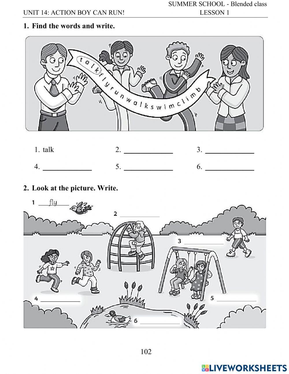 Action Boy can run! English as a Second Language (ESL) activity | Live ...