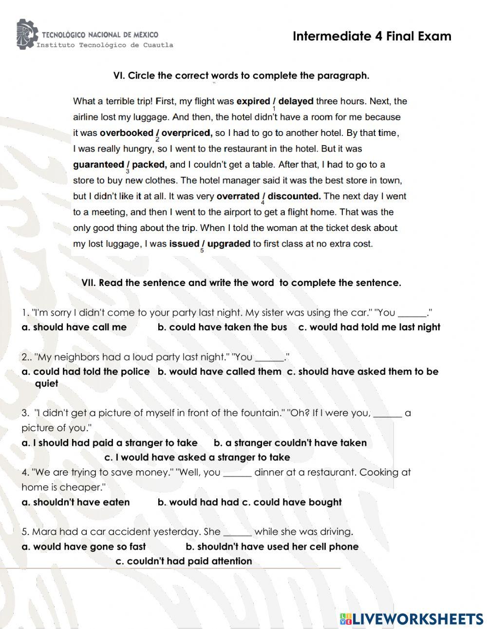 7075954 | Intermediate 4 final exam | Fernando Osorio