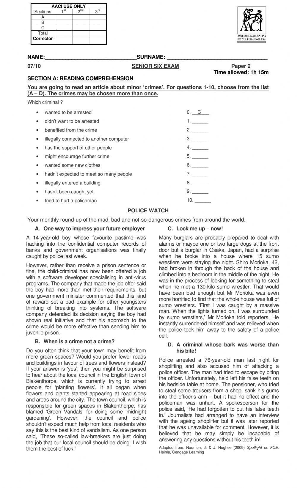 Senior 6 | Free Interactive Worksheets | 7081192