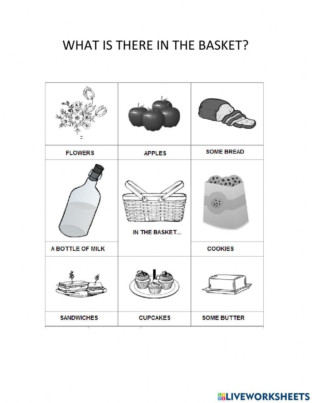 in the basket worksheet | Live Worksheets