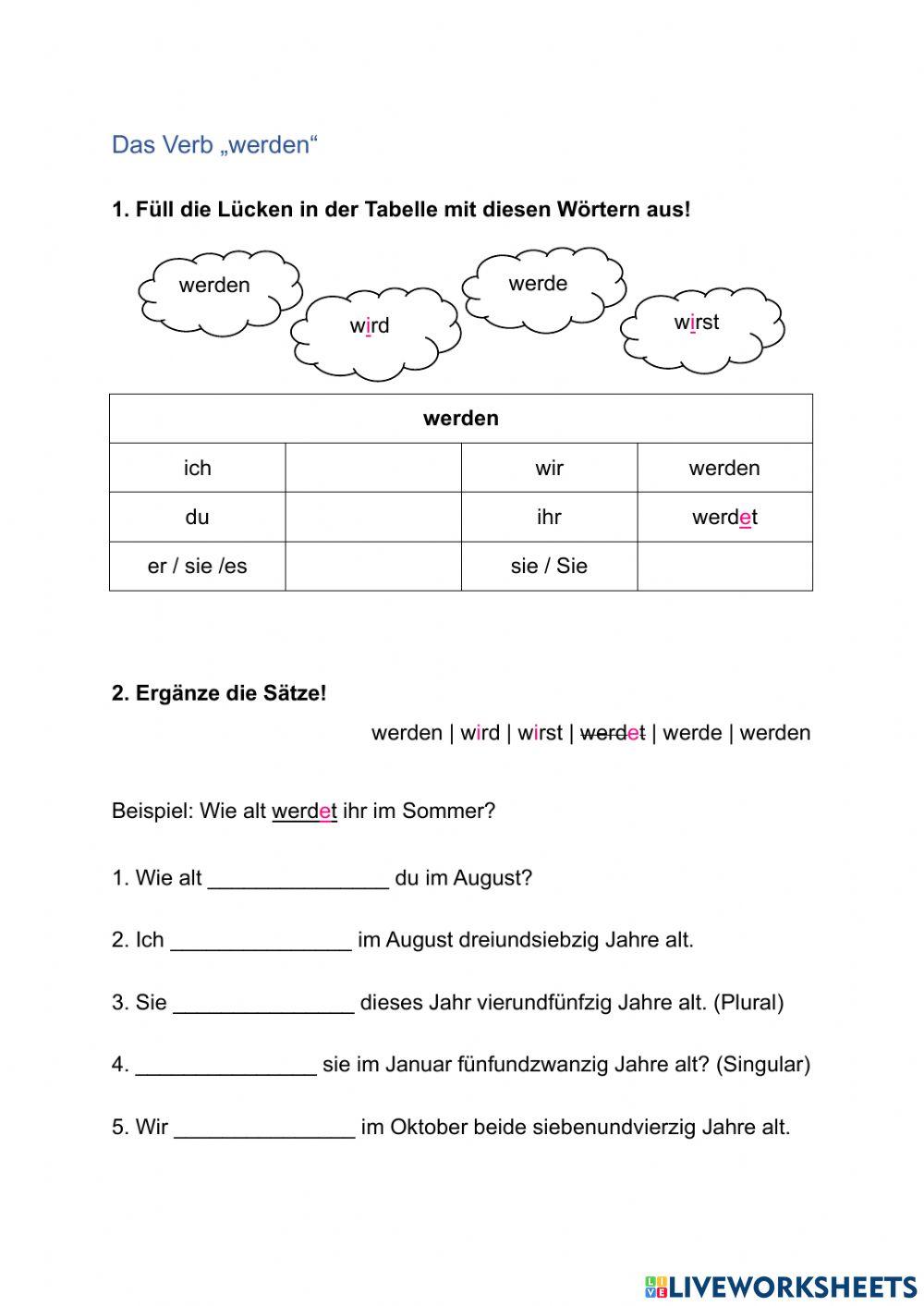 7070806 | Das Verb -werden- | Stephanie Mason