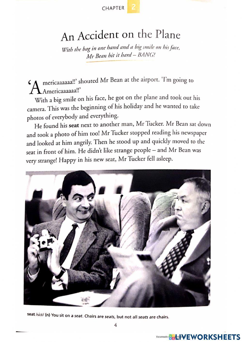 Mr Bean Chapter 2 worksheet | Live Worksheets