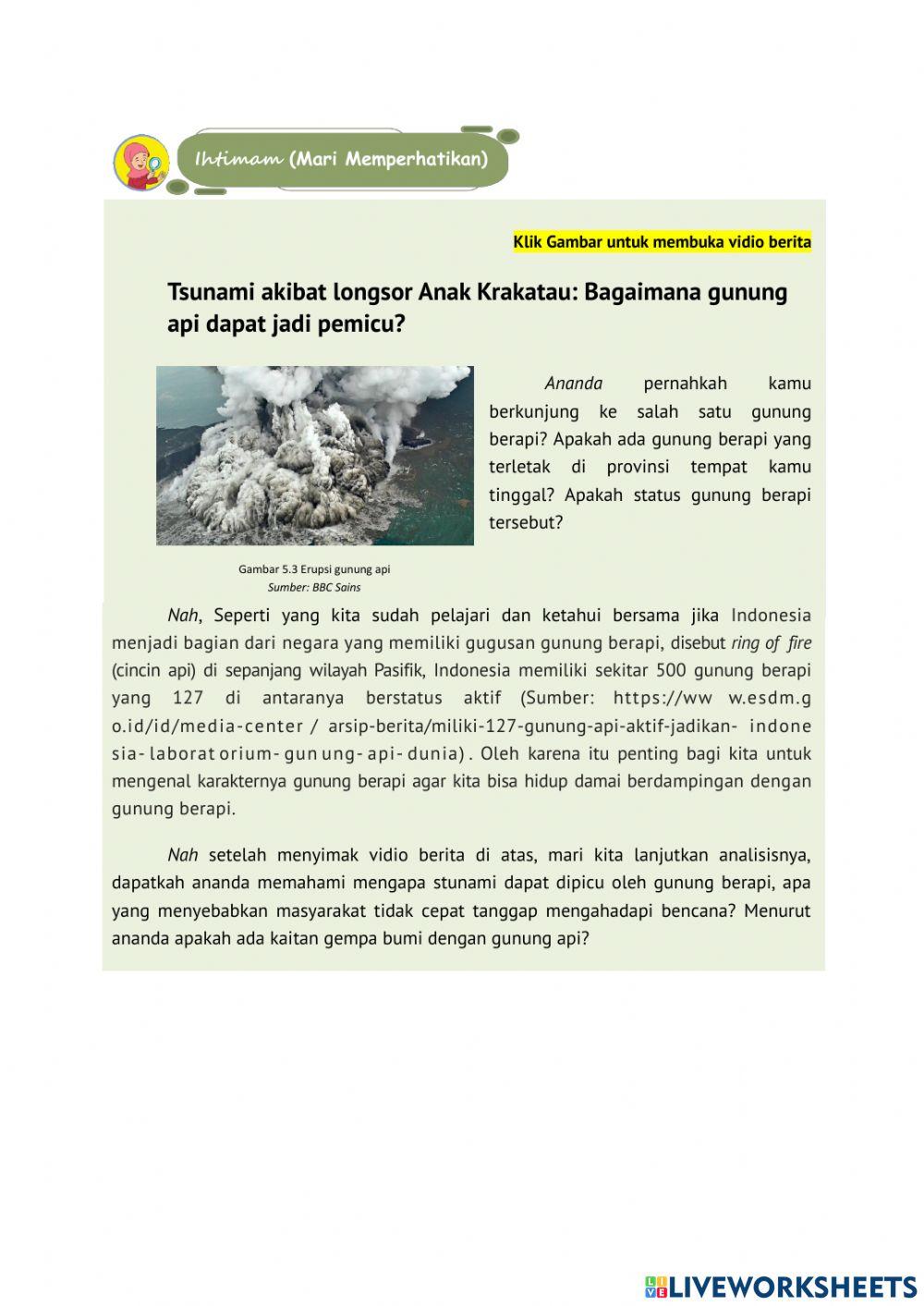 7101652 | LEMBAR PERTANYAAN 5 (GUNUNG BERAPI)