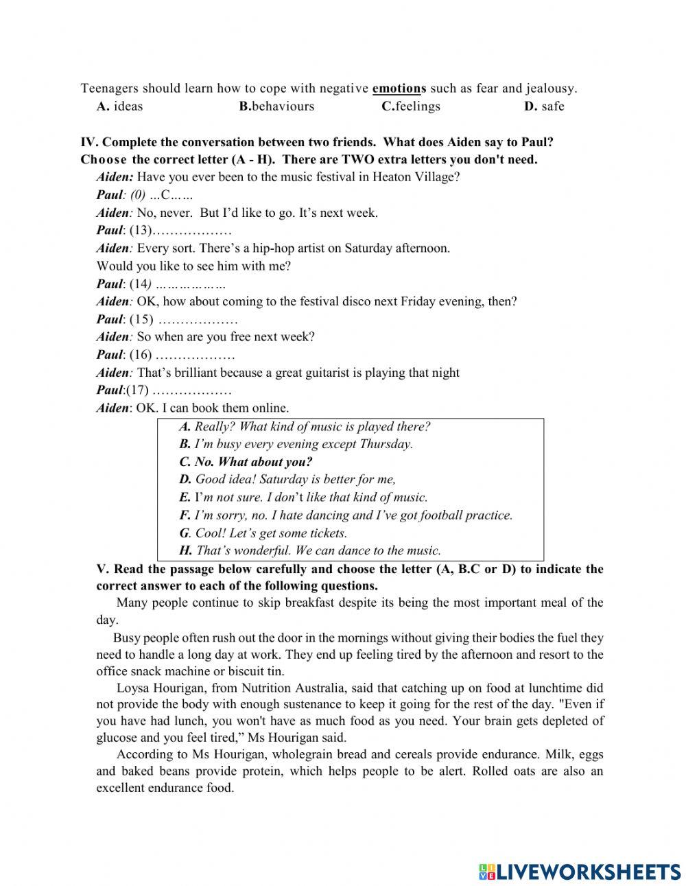 REVIEW 5 online exercise for | Live Worksheets