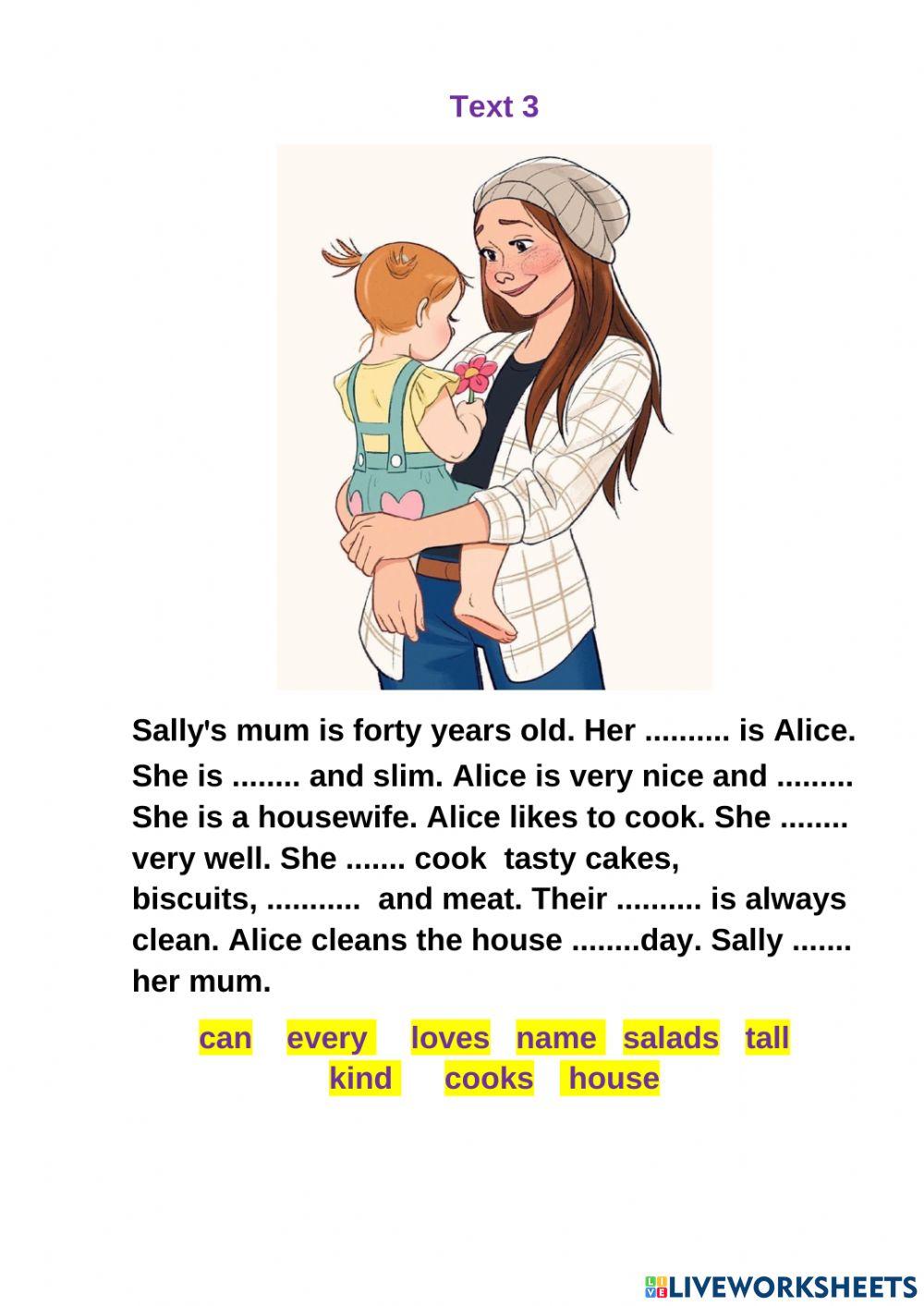 Texts with gaps interactive worksheet | Live Worksheets