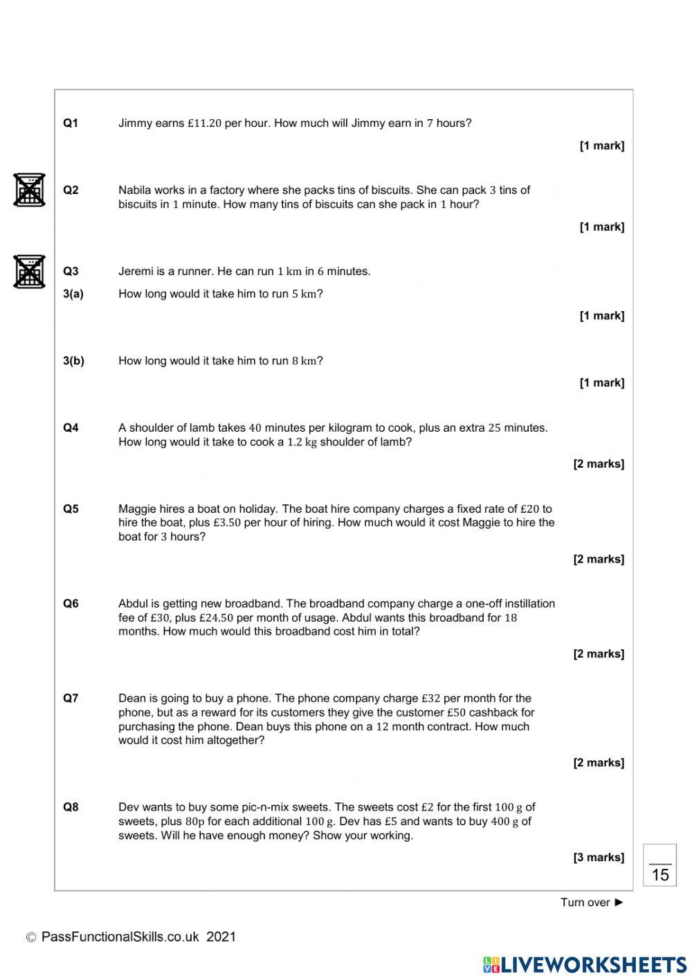 Formula online exercise for | Live Worksheets