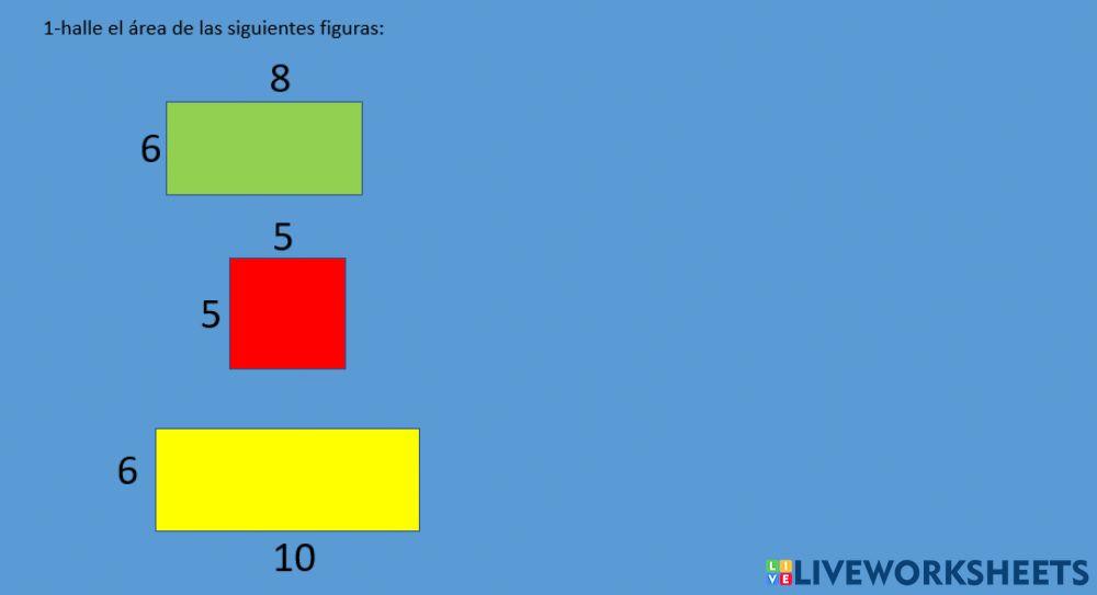 Área con álgebra worksheet | Live Worksheets