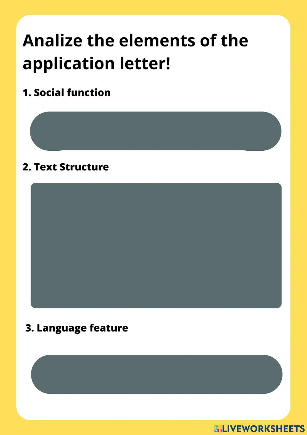 Application letter online pdf exercise for 12 | Live Worksheets