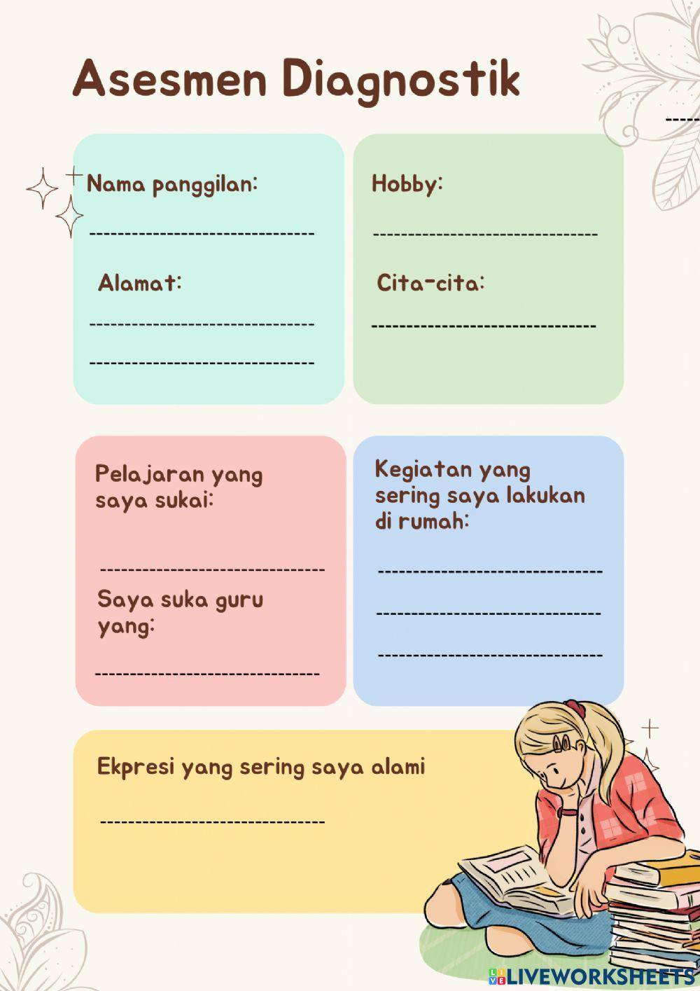 Asesmen diagnosis non kognitif worksheet | Live Worksheets