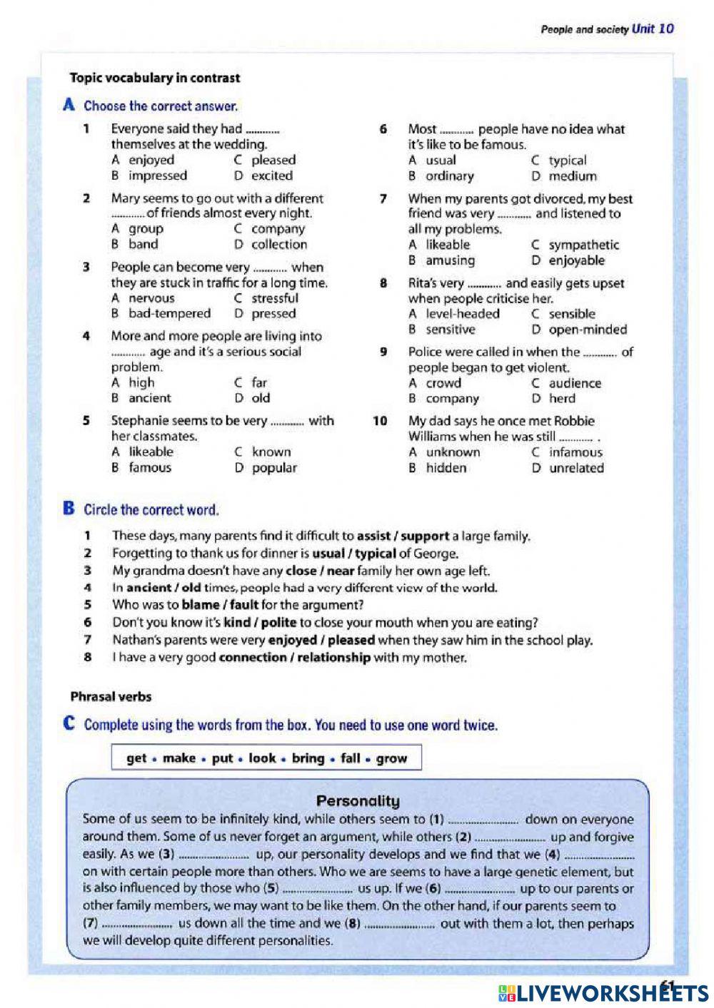 People and society B2 7087889 | Samira231081 | Live