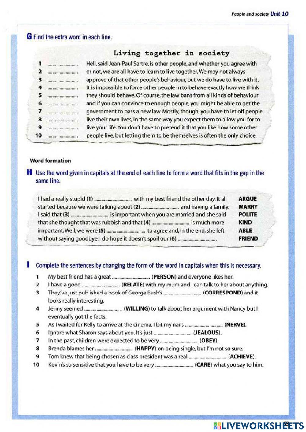 People and society B2 7087889 | Samira231081 | Live