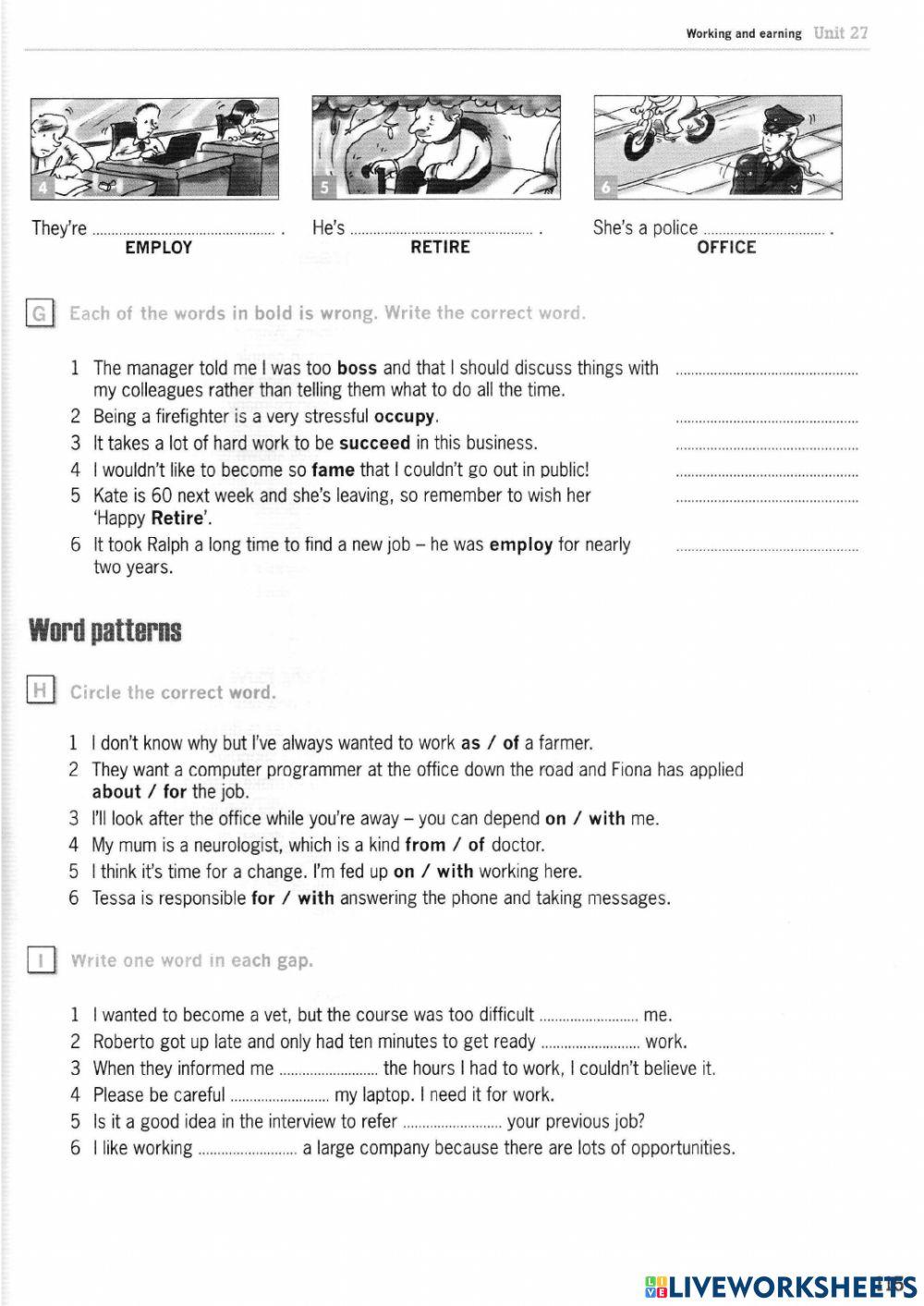 Working and Earning B1 worksheet | Live Worksheets