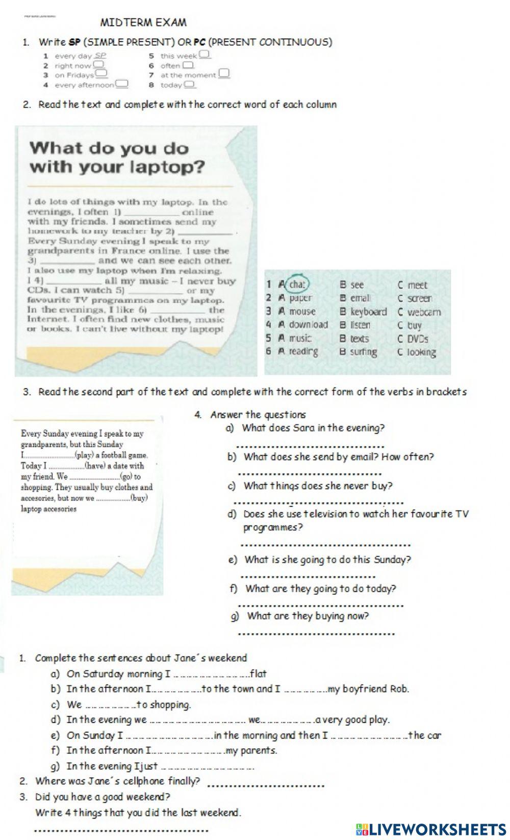 MIDTERM EXAM | Free Interactive Worksheets | 7097128