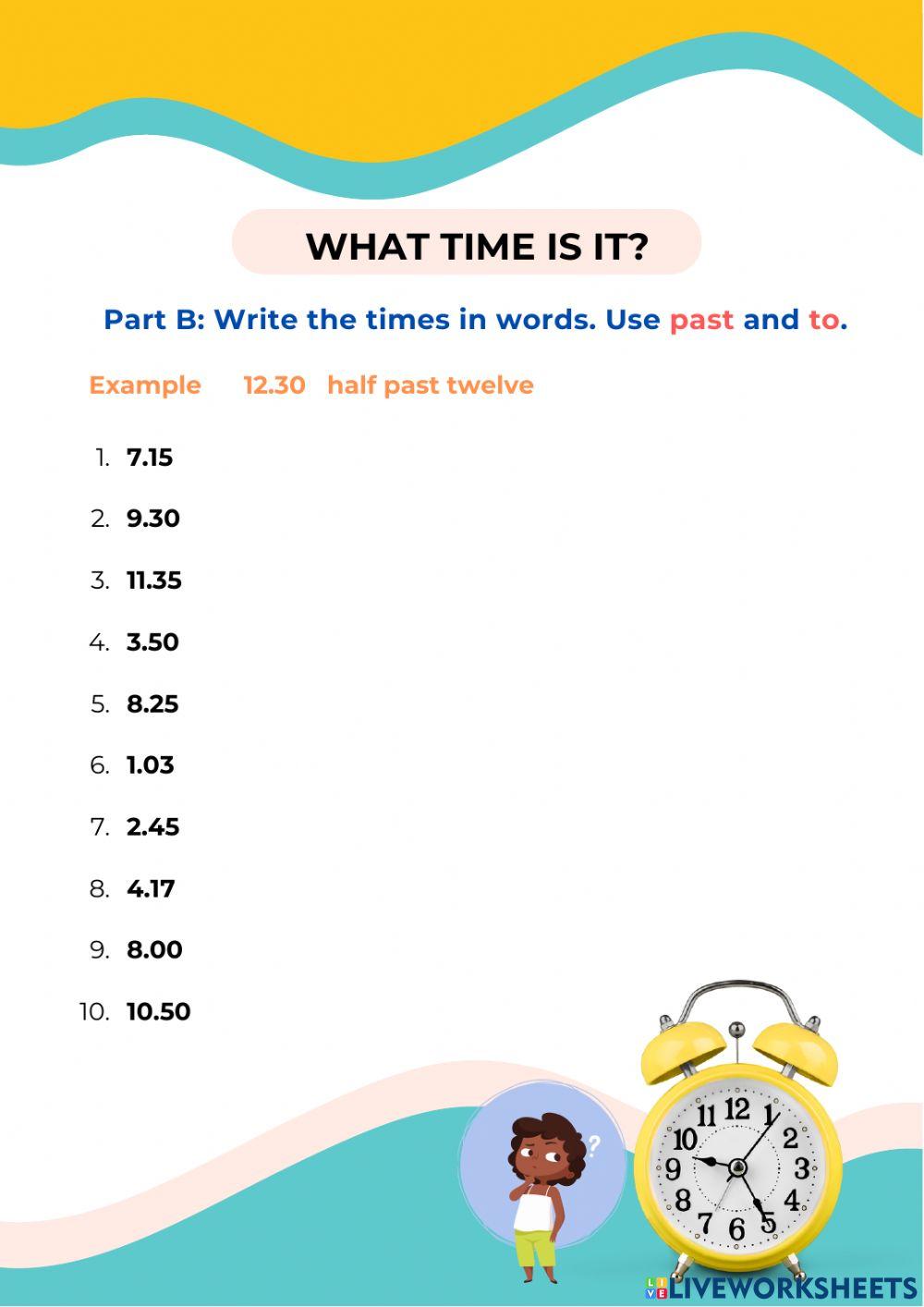What time is it? online exercise for | Live Worksheets