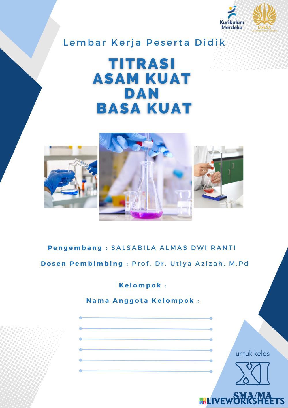 Titrasi Asam Kuat Basa Kuat | Live Worksheets