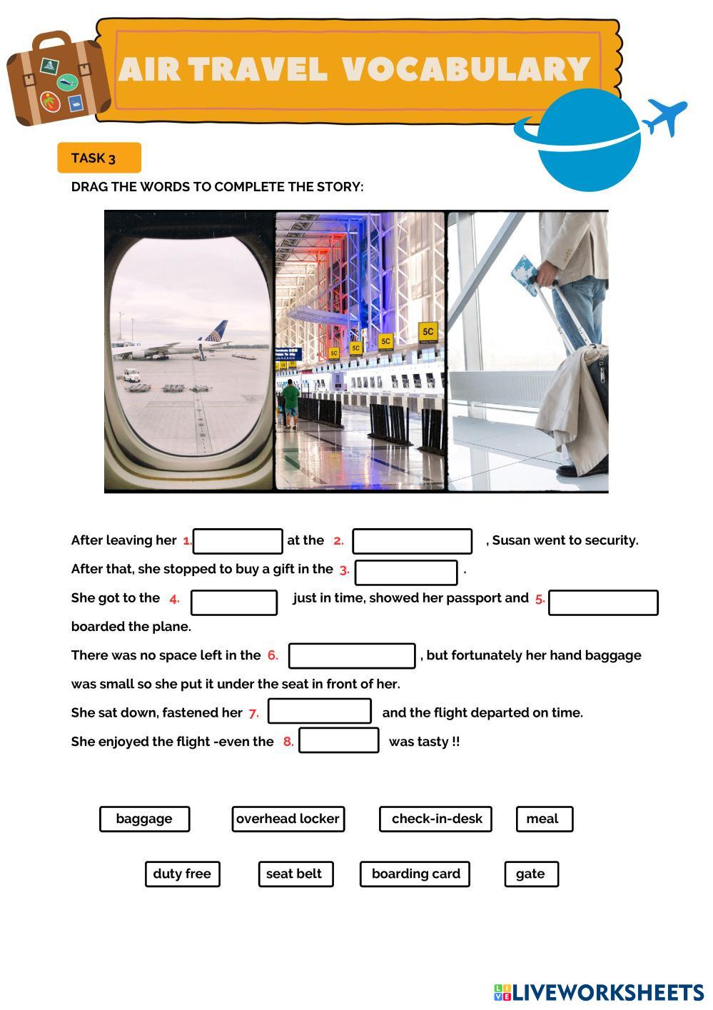AIRPORT VOCABUL… | Free Interactive Worksheets | 7209262