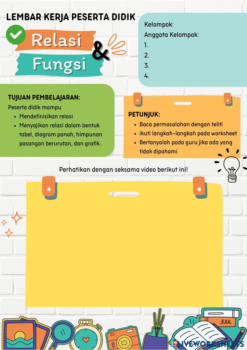 LKPD Relasi Kelas VIII | Live Worksheets