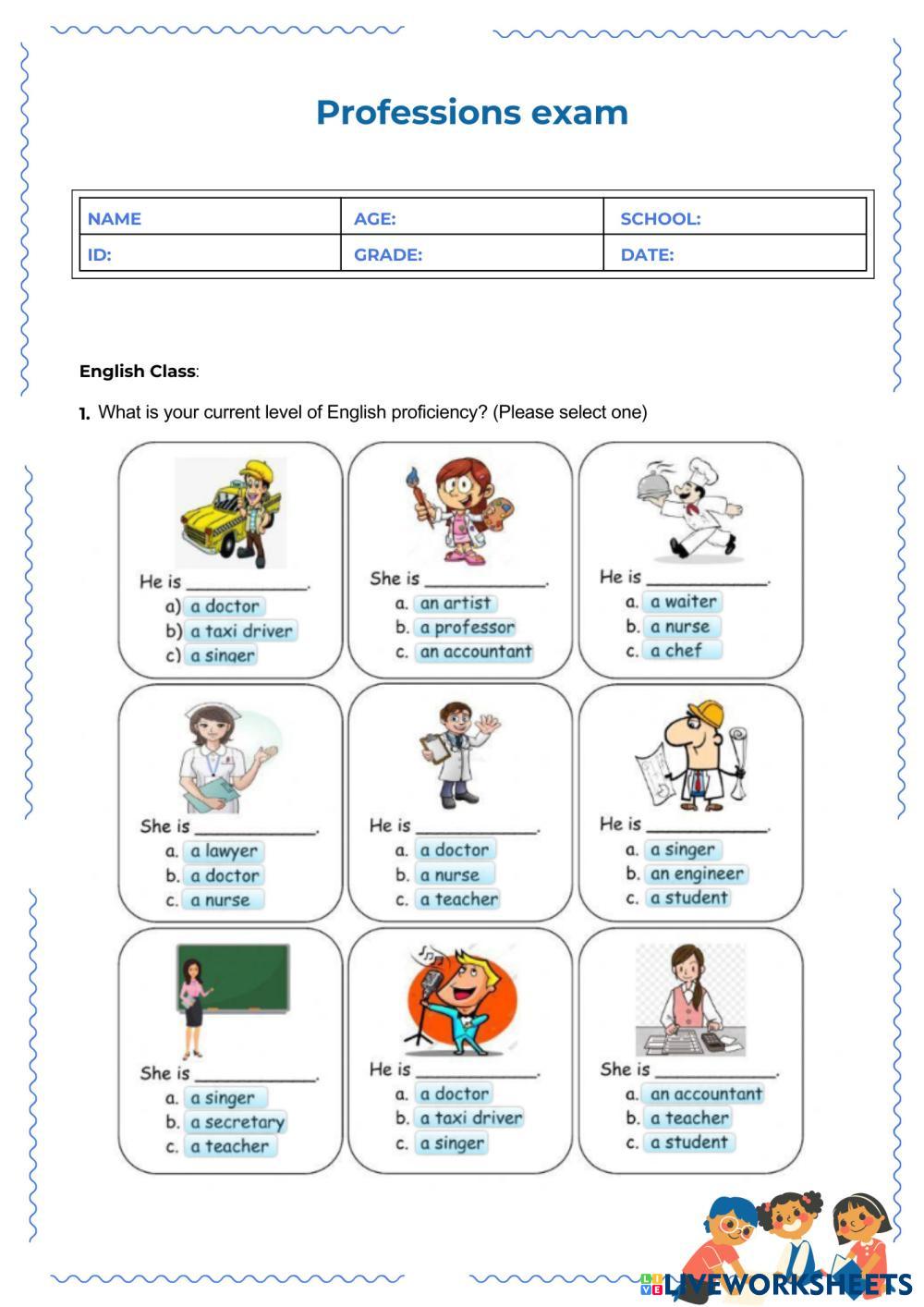 Professions | Live Worksheets