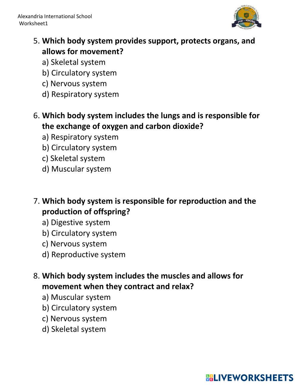 7212053 | Biology worksheet 1 | AmalRagab