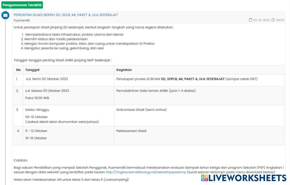 Latihan soal | Live Worksheets