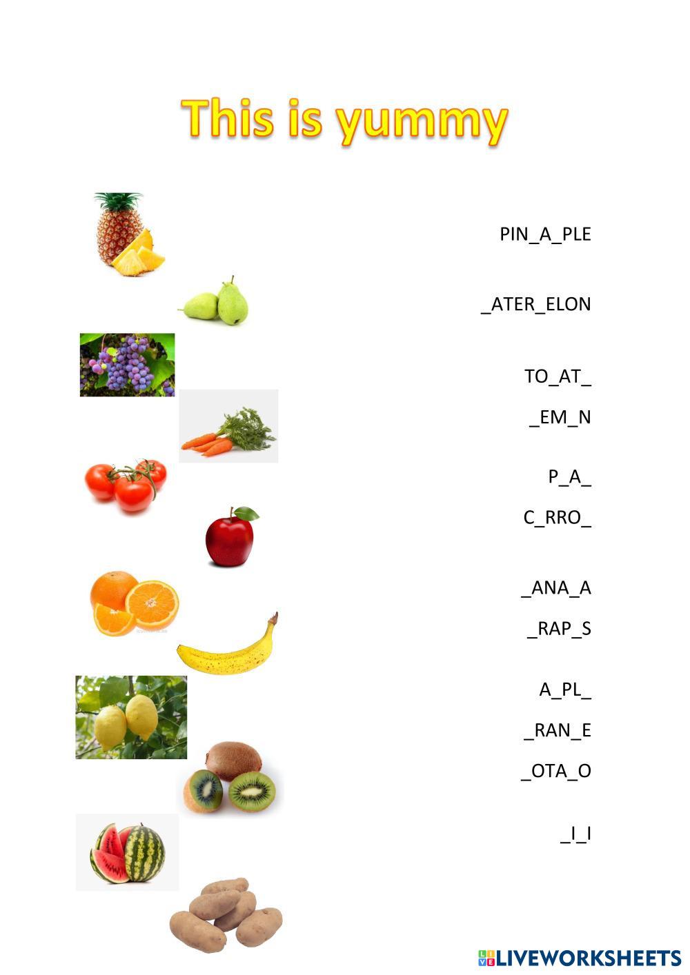 This is yummy | Live Worksheets