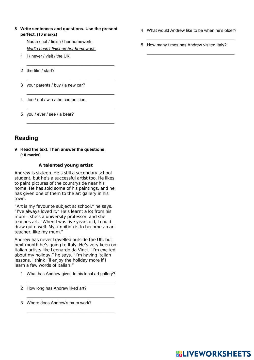 Stand | Martina Alfani | Live Worksheets