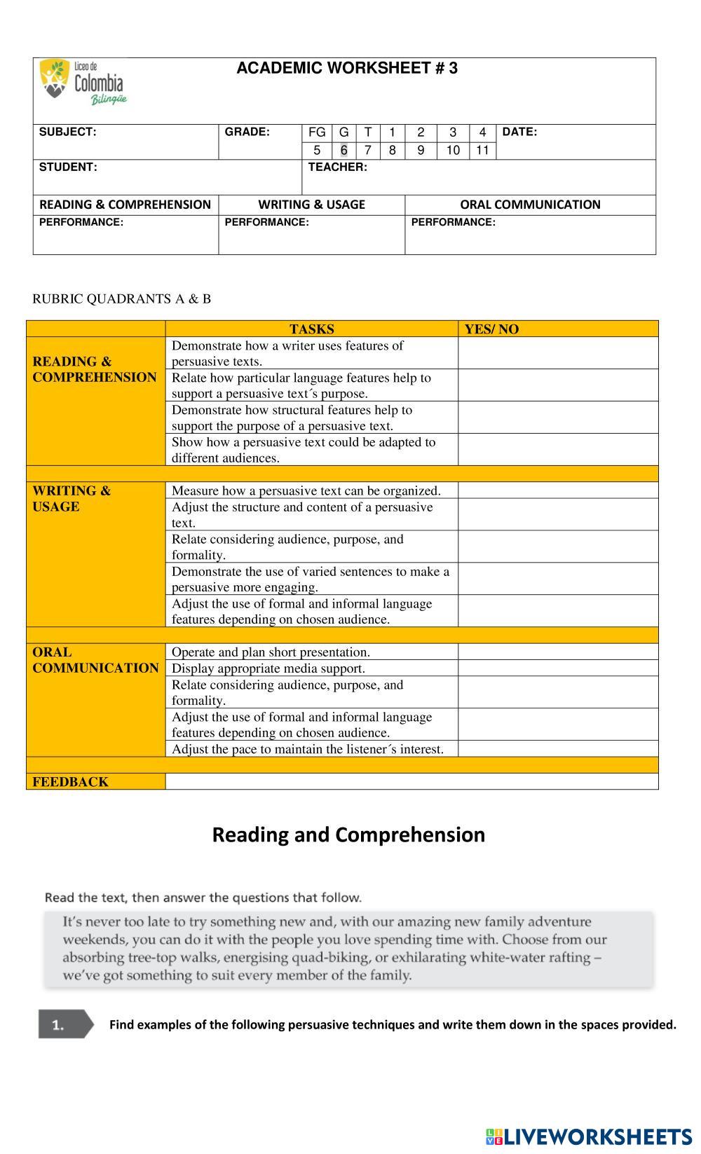 C23 ARGUING AND PERSUADING EXTREME SPORTS WORKSHEET | Live Worksheets