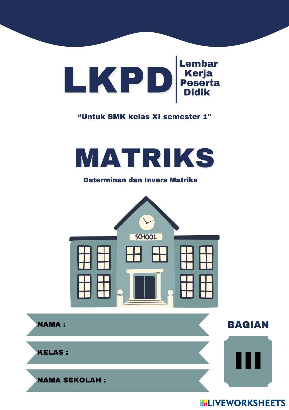 LKPD Matriks III | Live Worksheets