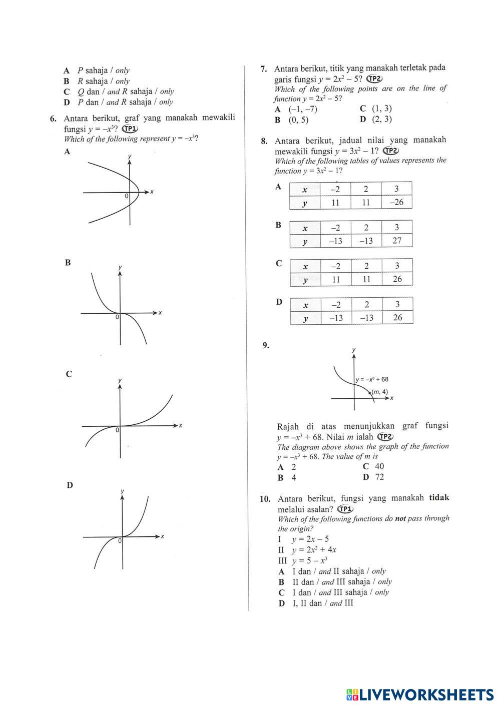 F2 Mathematics … | Free Interactive Worksheets | 7215512