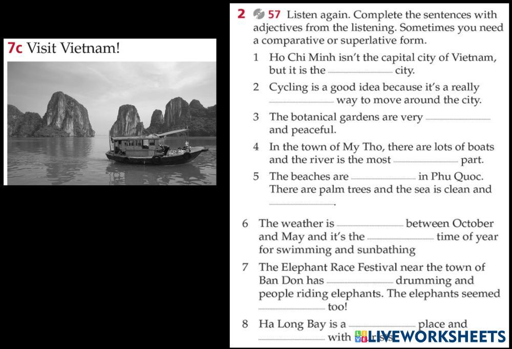 Visit Vietnam - Listening | Live Worksheets