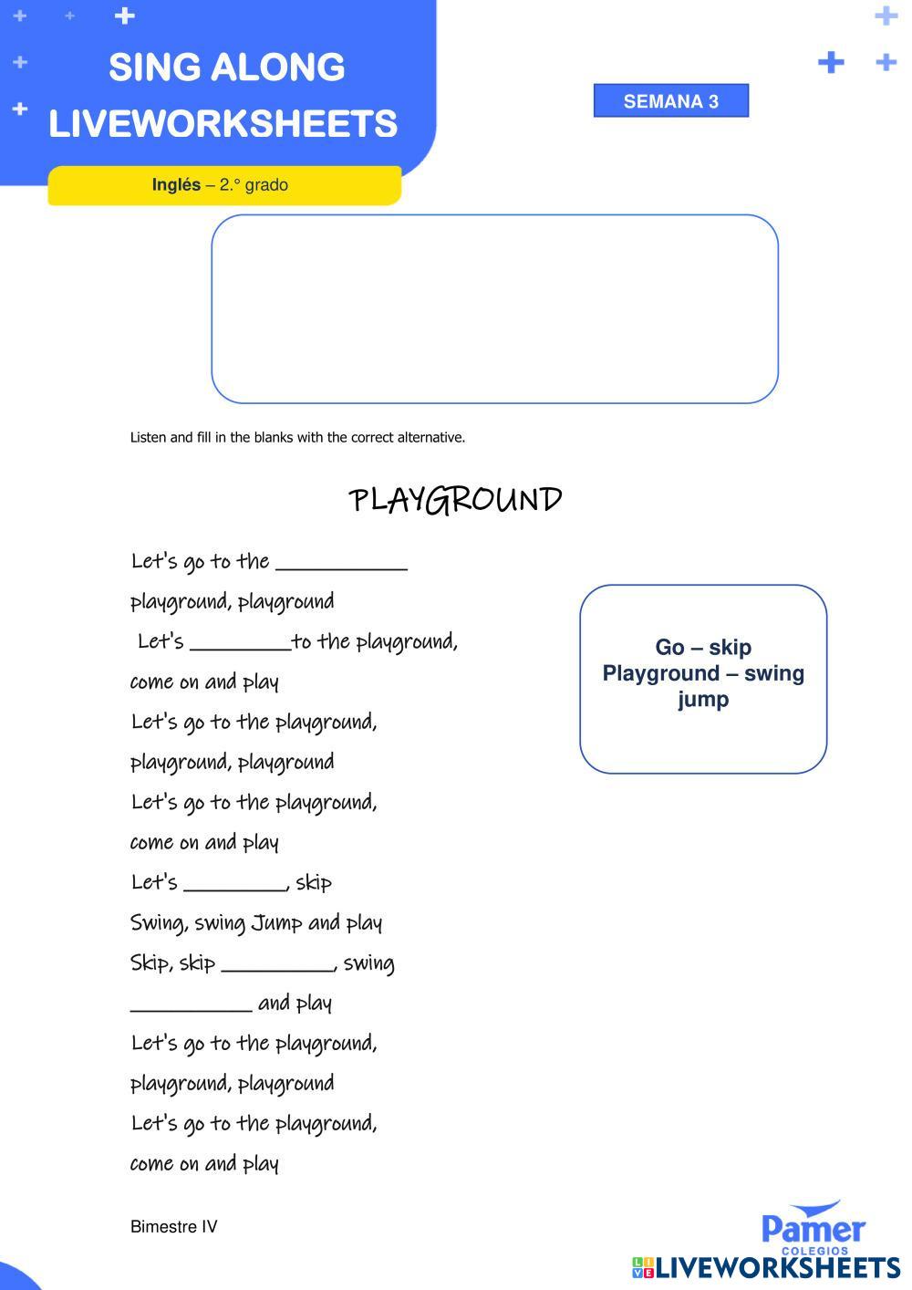 PLAYGROUND | Live Worksheets
