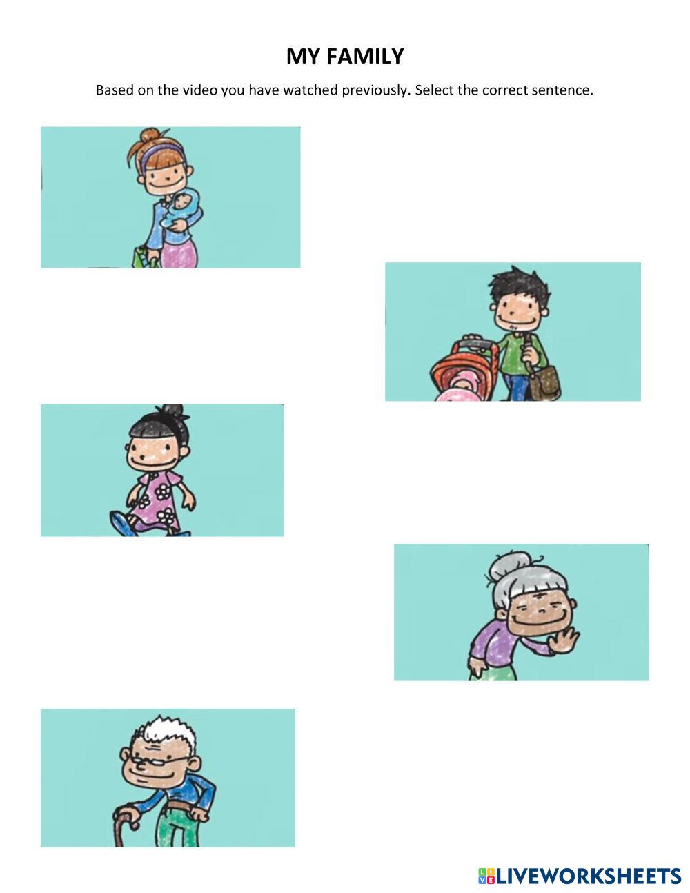 My Family Members | Live Worksheets