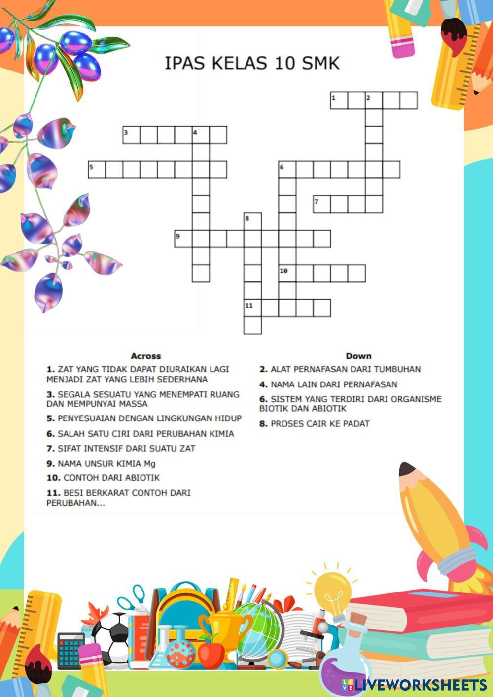 IPAS KELAS 10 SMK | Live Worksheets