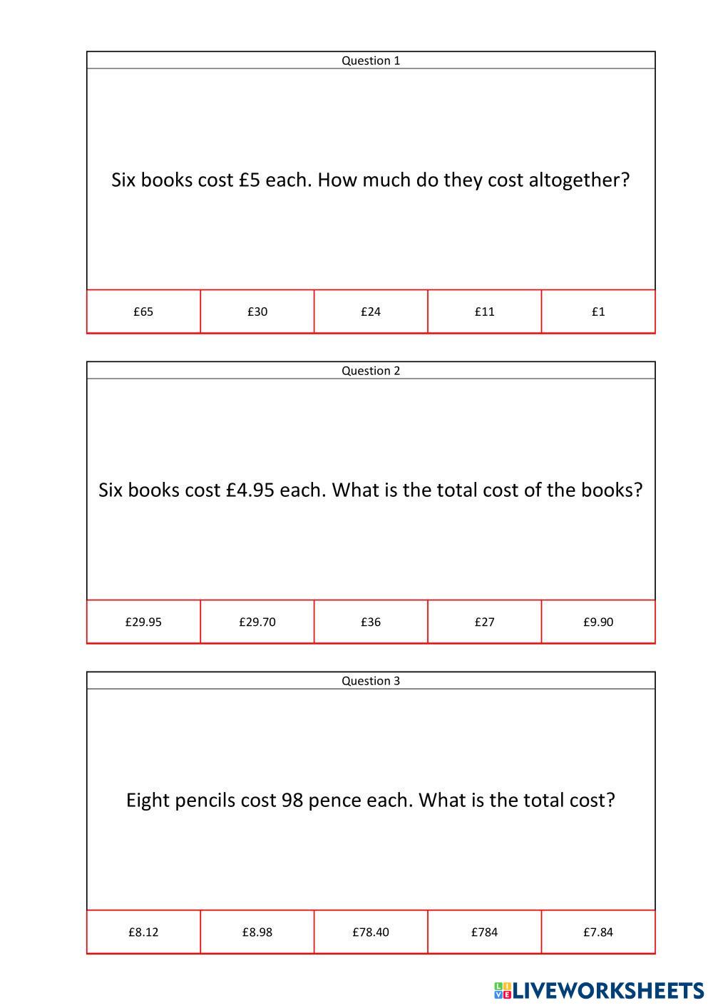 Pre-test practice Easy 12 | Live Worksheets