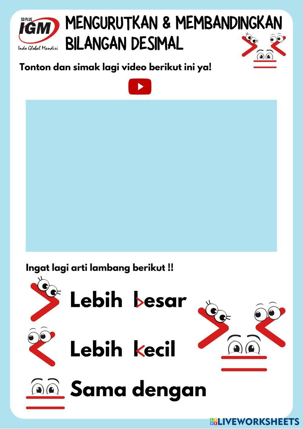 MEMBANDINGKAN D… | Free Interactive Worksheets | 7220390