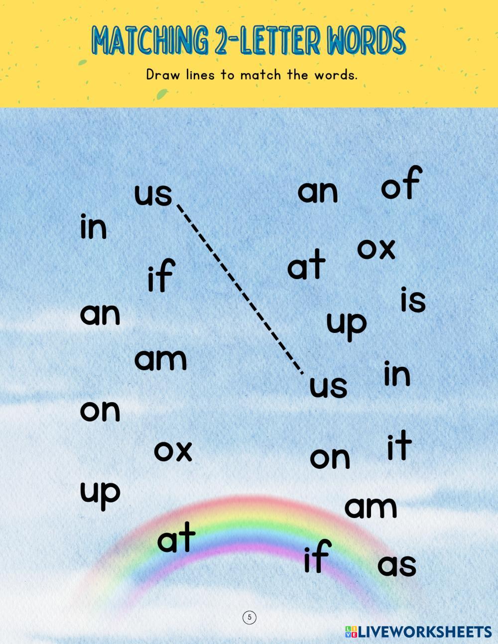 Matching 2-Letter Words 0619 | Novia John | Live