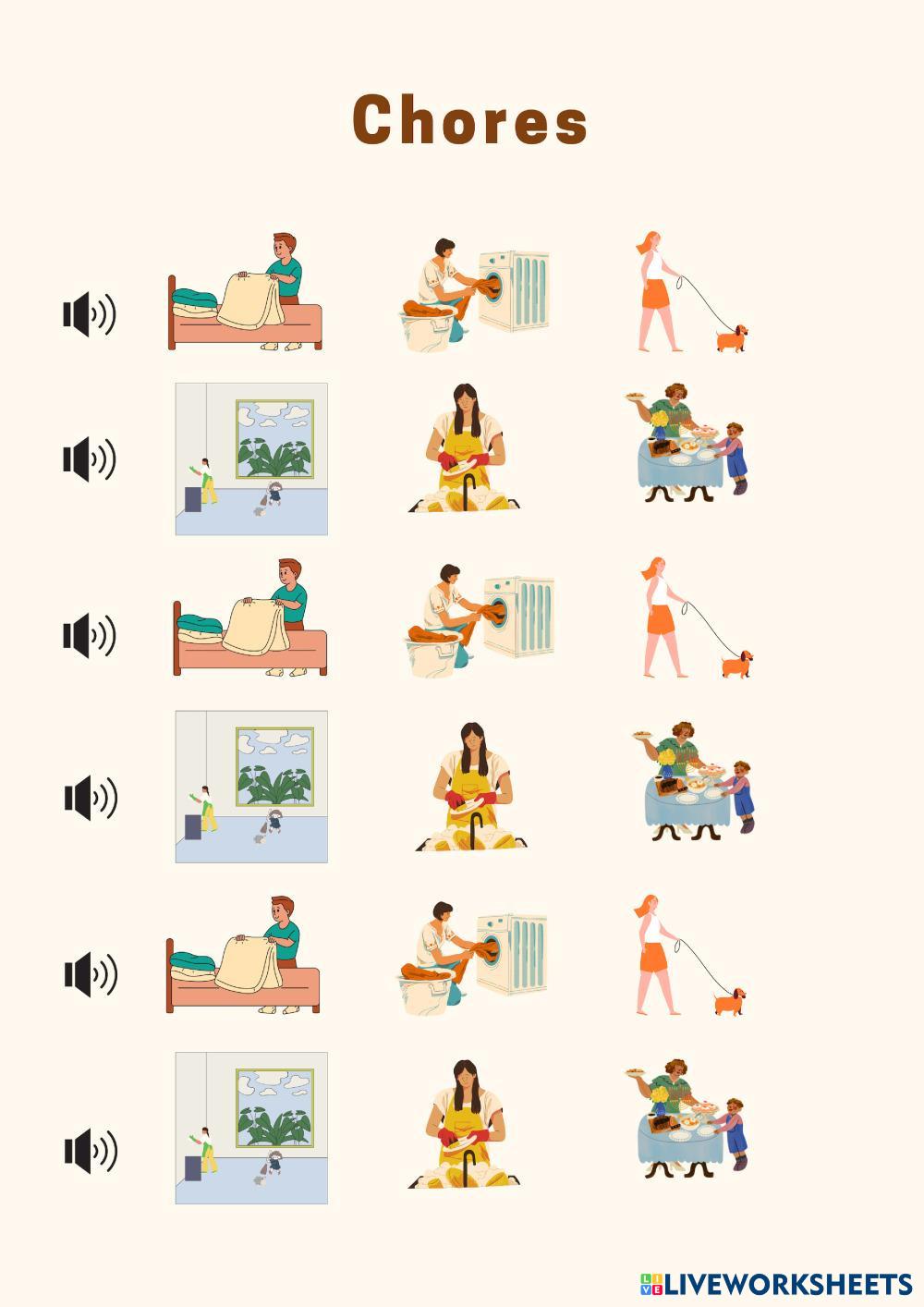 Chores | Free Interactive Worksheets | 7221572