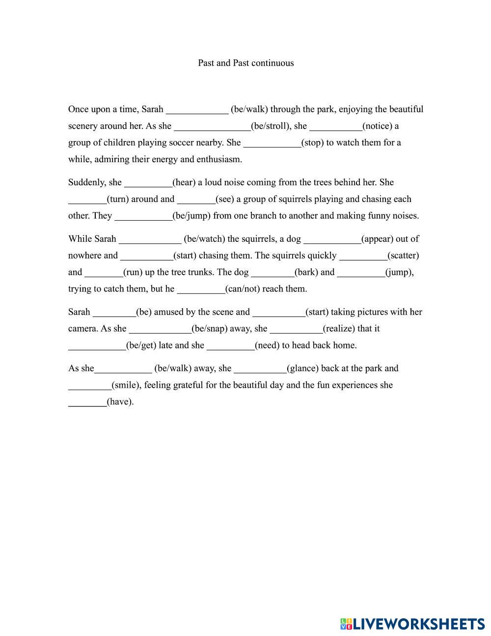 Past and Past continuous | Live Worksheets