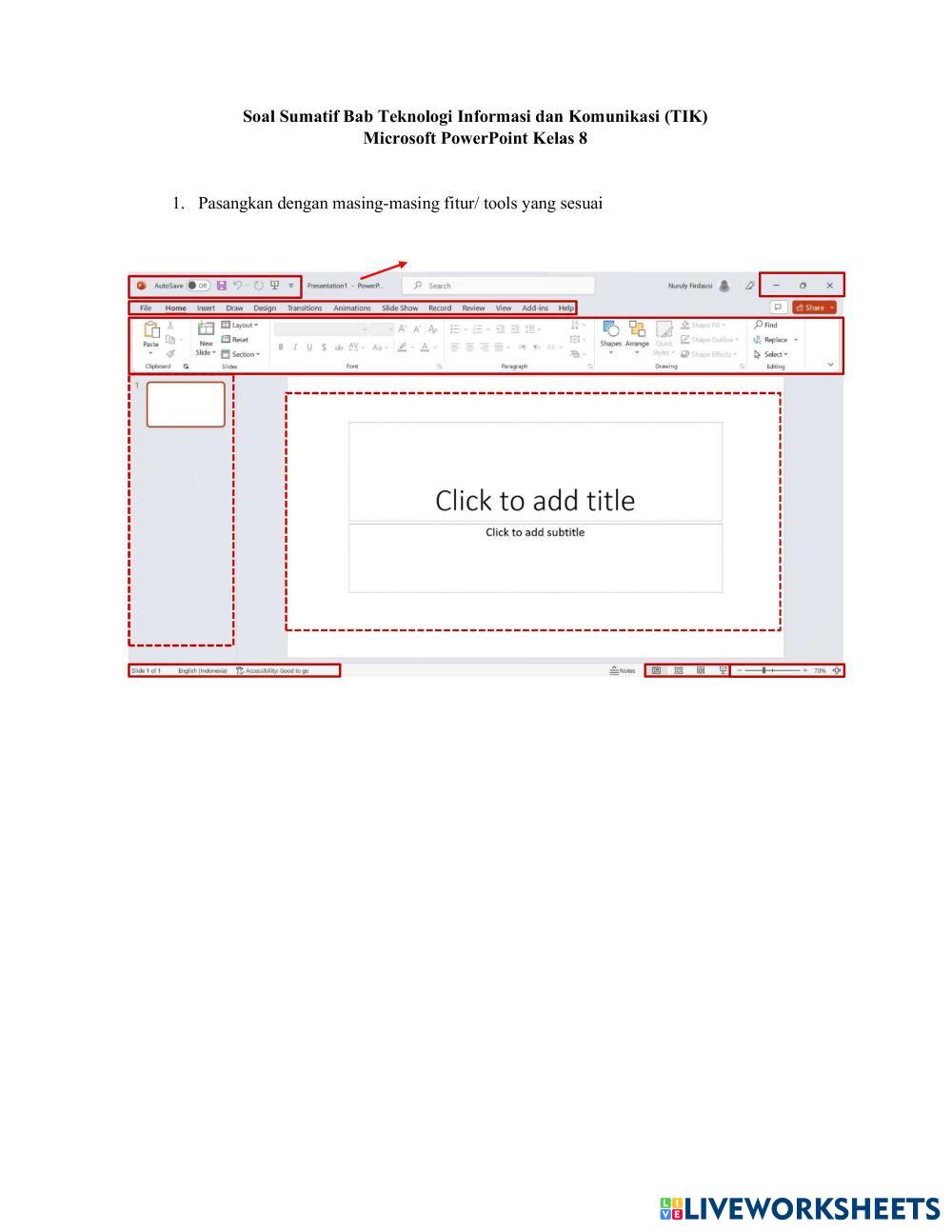 Soal UH TIK PowerPoint | Live Worksheets