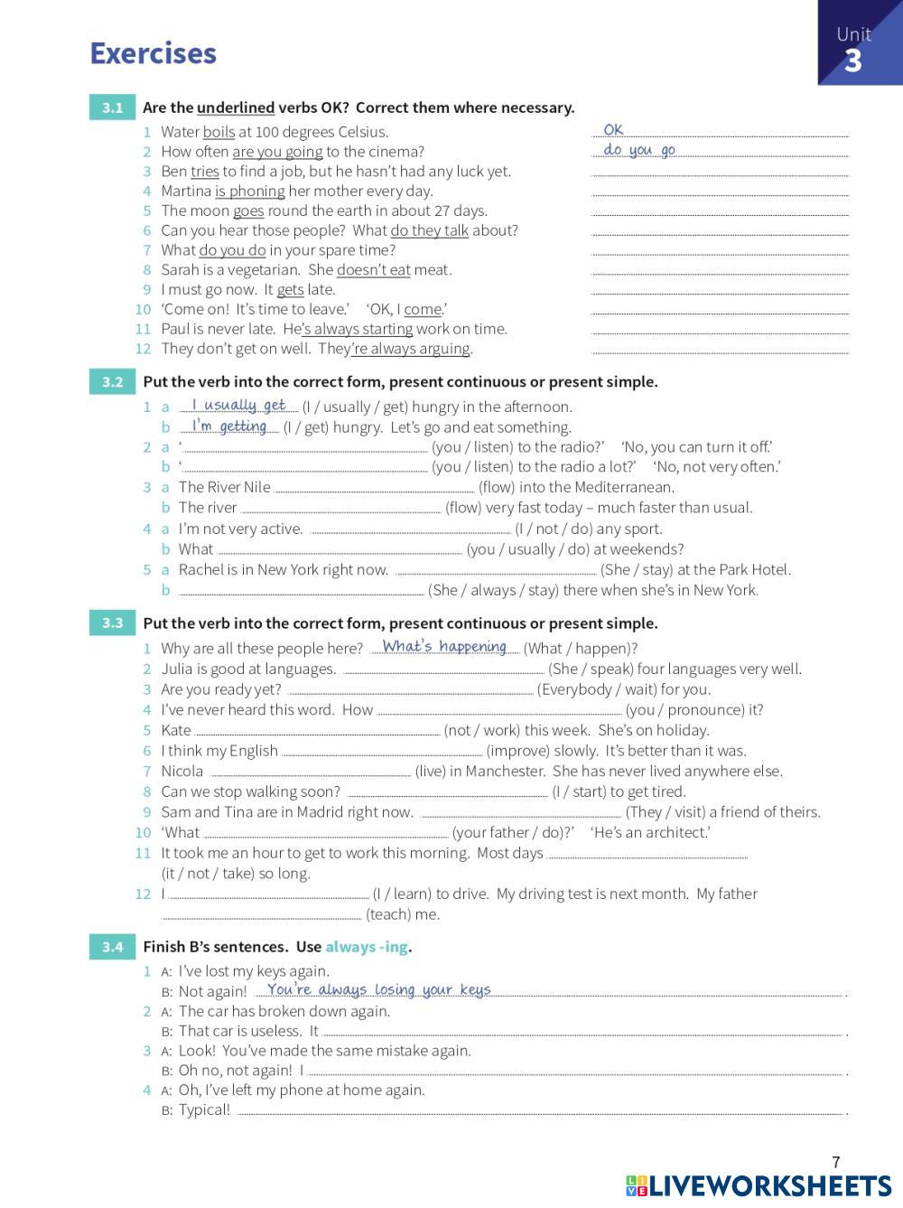 Grammar Review | Live Worksheets