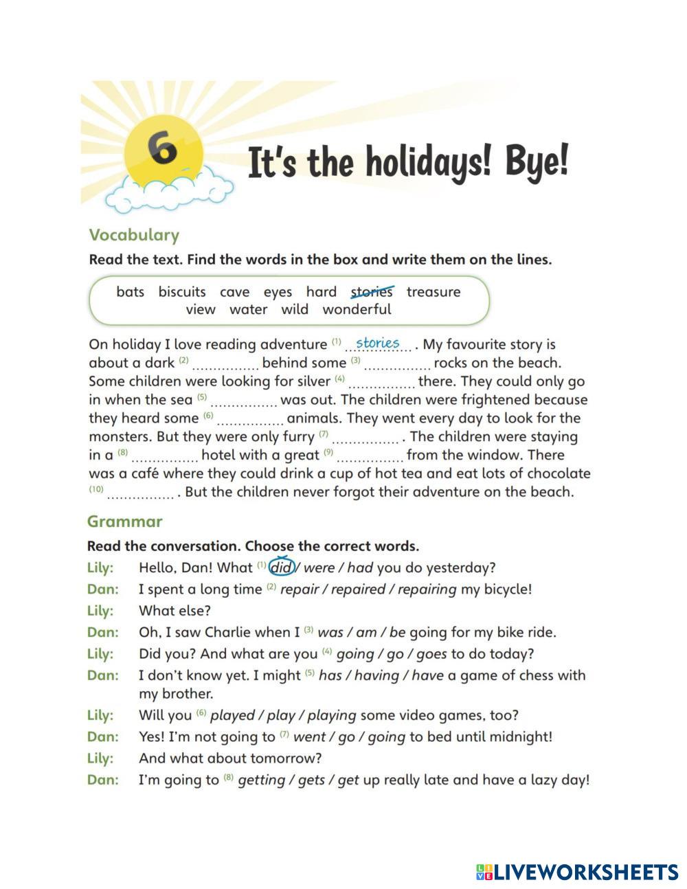 Flyers Unit 6 - It's the holiday! Bye! 7224165 | Audrey