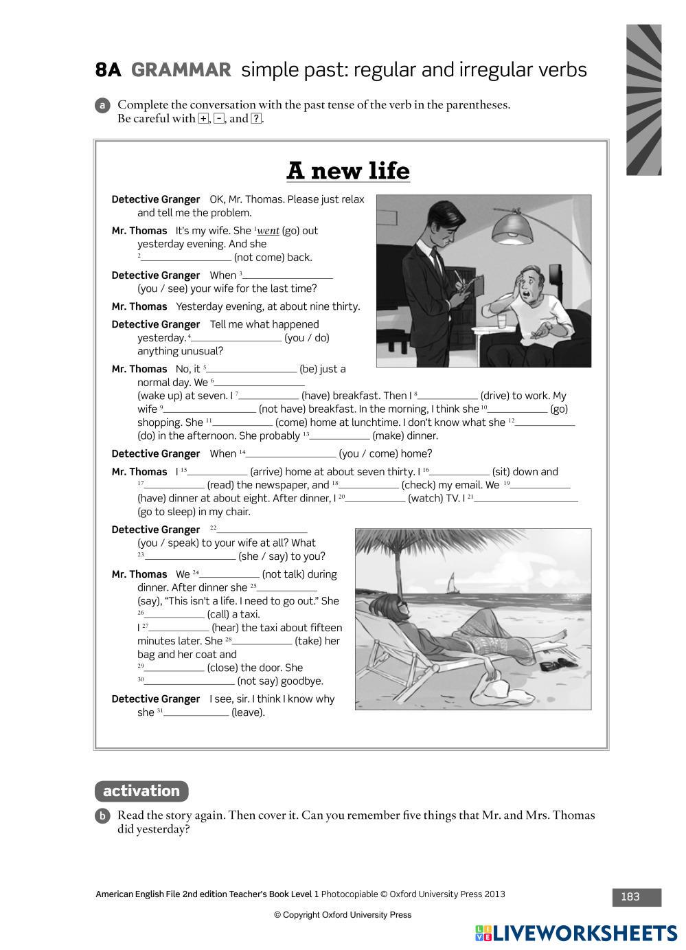 Simple Past Regular and Irregular Verbs | Live Worksheets