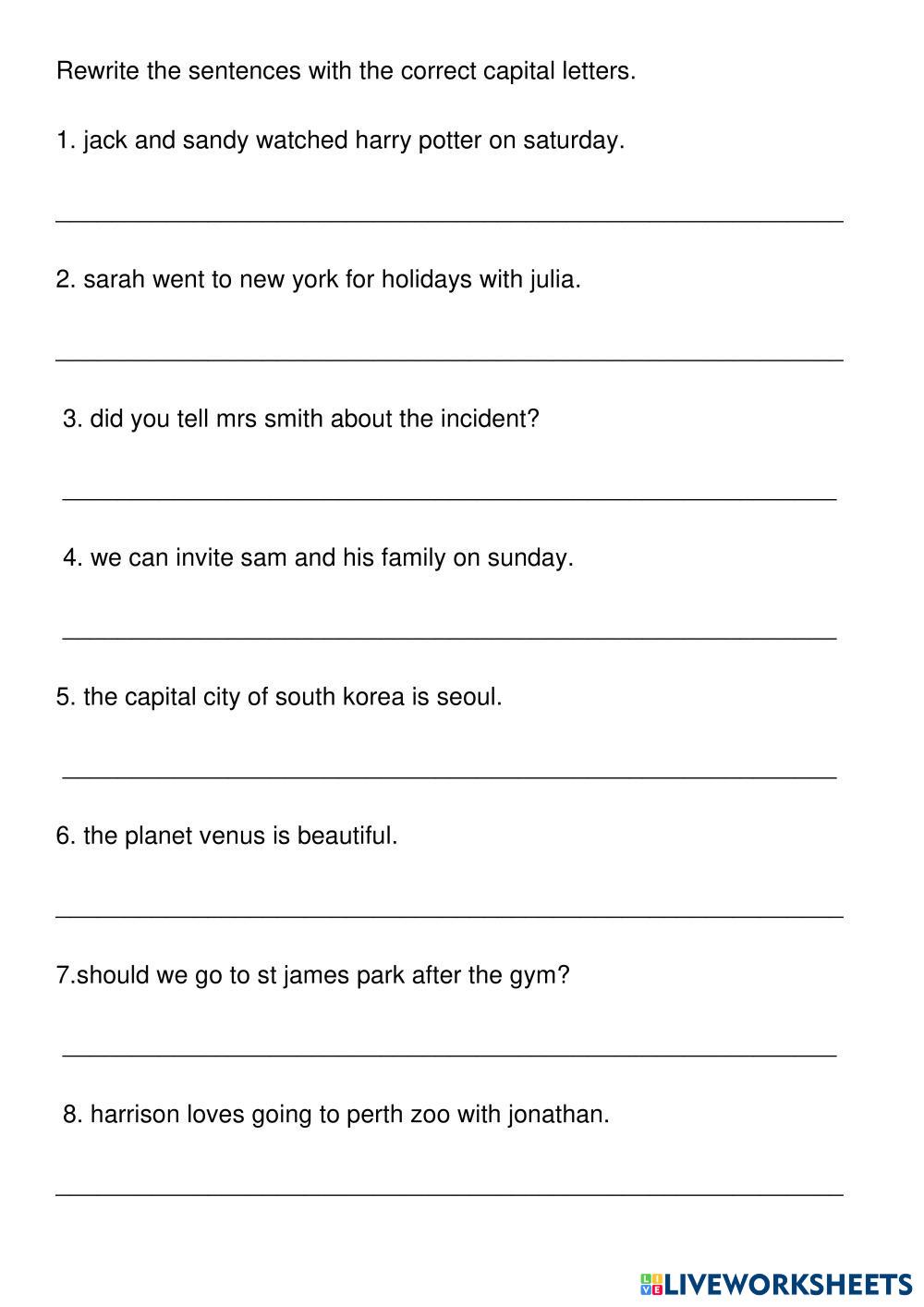 Punctuation | Free Interactive Worksheets | 7224864