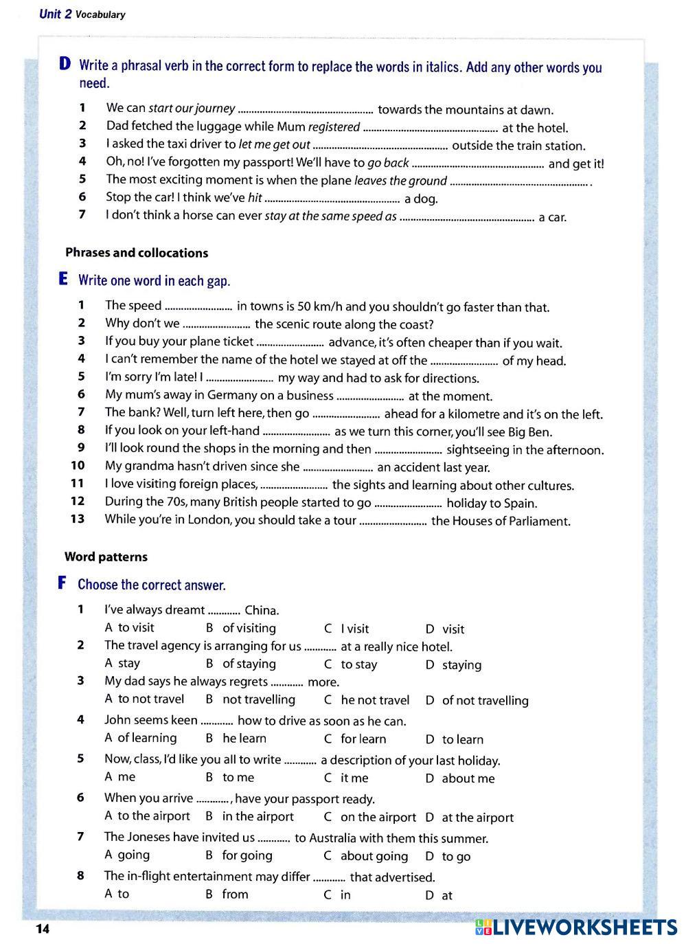 Destination B2 … | Free Interactive Worksheets | 7225020